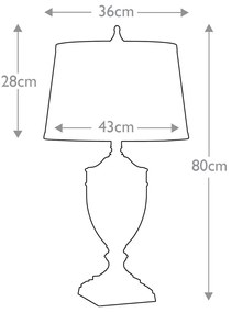 Elstead Quoizel DENISSON BB velká stolní lampa 80 cm/broušená mosaz/1xE27