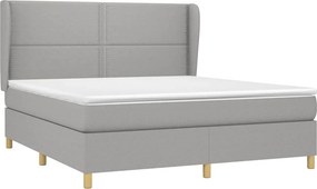 Box spring postel s matrací světle šedá 180 x 200 cm textil 3128461