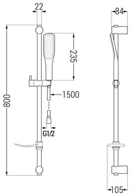 Mexen sprchový set DF49, černá/zlatá, 785494582-75