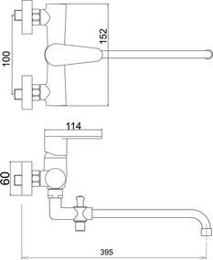Novaservis Titania Fresh Paneláková baterie bez příslušenství 100 mm, chrom, 96037/1,0