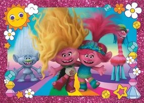 Trefl - Puzzle - Třpytivé: Trolové / 100 dílků / 48 x 34 cm / věk 5+