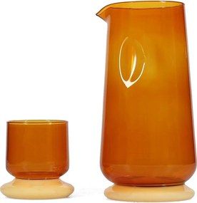 Jantarová skleněná karafa se sklenicí v sadě 1,4 l Marlo – ONA