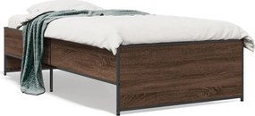 vidaXL Rám postele 90 x 200 cm kompozitní dřevo a kov [845244] Barva: hnědý dub