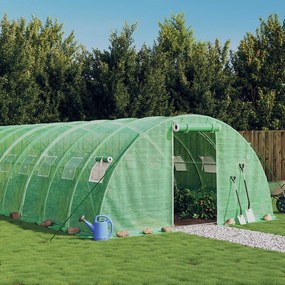 Skleník s ocelovým rámem zelený 24 m² 6 x 4 x 2 m 3188062