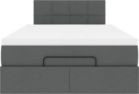 Osmanský postel s matrací tmavě šedá 120x200 cm textil 3311450