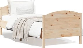 vidaXL Rám postele s čelem 90 x 200 cm masivní borové dřevo [842566] Barva: Přírodní