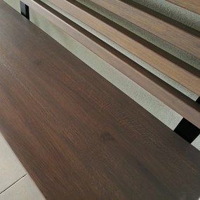 KULHÁNEK Designová zahradní lavice s opěradlem - dlouhá Délka: 300 cm, Odstín nátěru: lazura - dub, Odstín podnože: antracit - RAL 7016