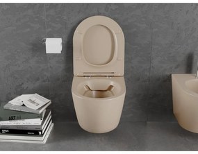 Mexen Lena, závěsná toaletní mísa 480x360x355 mm s pomalu padajícím sedátkem, cappuccino matná, 30224064