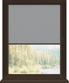 Dekodum Termoizolační roleta v hnědé kazetě, barva látky Grey Silver Šířka (cm): 149, Výška (cm): Balkonová (do 200 cm), Strana mechanismu: Levá