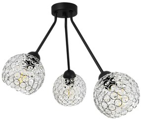 Stropní svítidlo Crystal Trio, 3x stříbrné křišťálové stínítko