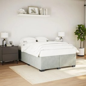 Rám postele bez matrace světle šedý 140 x 190 cm samet 3284631