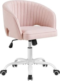 Kancelářská židle – světle růžová, 60 cm (šířka) × 56,5 cm (hloubka) × 73 cm - 83 cm (výška) (267742030848)