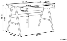 Psací stůl 120 x 70 cm světlé dřevo SHESLAY  Beliani