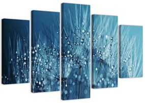 Obraz na plátně pětidílný Modrá dmychadla - 200x100 cm