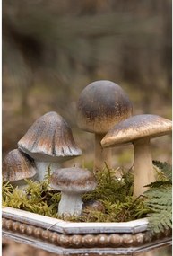 Béžovo-hnědá keramická dekorace houby Mushroom - 6*5*7 cm