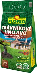 FLORIA PREMIUM Trávníkové hnojivo s odpuzujícím účinkem proti krtkům 2v1, 7,5 kg