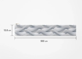 Samolepící bordura na zeď 3D Bílá Pletená Lana | 5 m x 13.8 cm | DWB8228