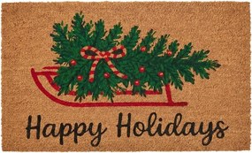 Vánoční kokosová rohožka Happy Holidays - 75*45*1 cm