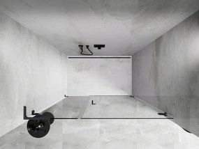 Mexen Lunar-B, L Otočné pravé sprchové dveře 130 cm, 8mm čiré sklo, broušený grafit profil, 832SL-130-050-66-00-P