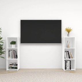 TV skříňky 2 ks bílé 107 x 35 x 37 cm dřevotříska 3079907