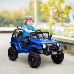 AIYAPLAY HOMCOM Elektrické dětské auto, terénní vozidlo 12 V 3-5 km/h s připojením na hudbu, dětské vozidlo s dálkovým ovládáním 2.4G, světlomety, kl…