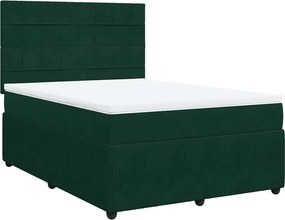 Box spring postel s matrací tmavě zelená 160x200 cm samet 3294685