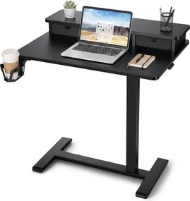 Noční stolek 700 × 500 mm, Stojící vozík s 2vrstvou deskou VEVOR