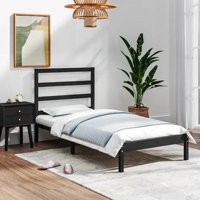 vidaXL Rám postele masivní dřevo 75 x 190 cm Small Single [3104897] Barva: Černá