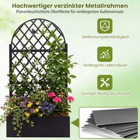 Costway Truhlík na rostliny s mřížovinovou zástěnou s květinovým truhlíkem