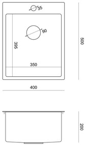 Kuchyňský nerezový dřez REA RUSSEL 90 měděný