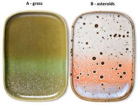 HK living Keramický tácek 70's Ceramics Atlas A - grass, multi barva