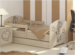 MAXMAX Dětská postel s výřezem ŽIRAFA - přírodní 140x70 cm + matrace ZDARMA! Postel pro jednoho 140x70 pro holku|pro kluka|pro všechny Ano|Ne