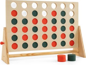 Costway Čtyři v řadě z borovicového dřeva s 42 Jumbo žetony 4 Čtyři v řadě