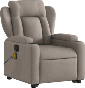 Elektrické zvedací masážní polohovací křeslo taupe textil 3204526
