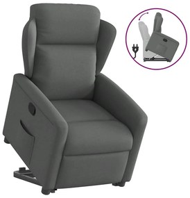 Zvedací polohovací křeslo tmavě šedé textil 3303135