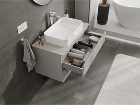 Mexen Orio, koupelnová skříňka 90 cm s horní deskou, 2 zásuvky, šedá matná, 91A10-09047-2-BFFC62