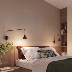 Sollux Lighting Nástěnné svítidlo NOX bordó do zásuvky