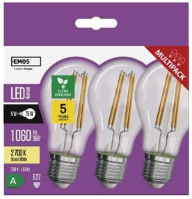 Emos lighting LED žárovka Filament A60 A CLASS/ E27 / 5 W (75 W) / 1 060 lm / teplá bílá 1525283276