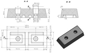 VMBal Gumový doraz na rampu 450 x 200 x 100 mm