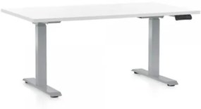 Výškově nastavitelný stůl OfficeTech D, 120 x 80 cm, šedá podnož