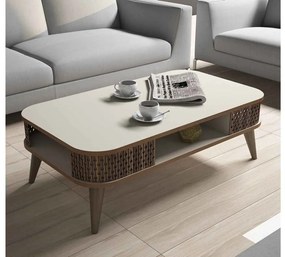 Designový konferenční stolek Baina 105 cm krémový