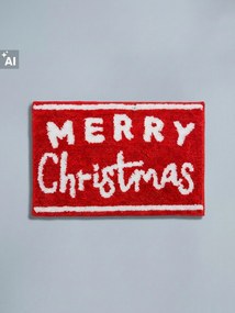 Sinsay - Koupelnová předložka s nápisem Merry Christmas - červená