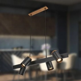 Briloner 4059045 - Lustr na lanku ERA 4xGU10/10W/230V černá