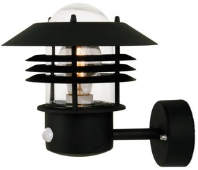 Černé fasádní svítidlo Vejers Sensor pro žárovku E27  - Nordlux