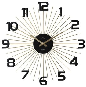 JVD Designové kovové černé paprskovité hodiny JVD HT121.1