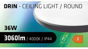 LED Koupelnové stropní svítidlo CIRCLE LED/36W/230V 4000K pr. 45 cm IP44 černá