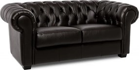 Kožená pohovka CHESTERFIELD - 2P, šedá (Rimini)
