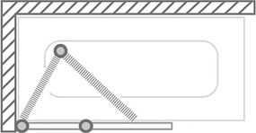 Roth Vanová zástěna TZVL2 120 x 140 cm sklápěcí s otočným stěnovým systémem levá 1200 x 1400 mm 742-120000L-00-02