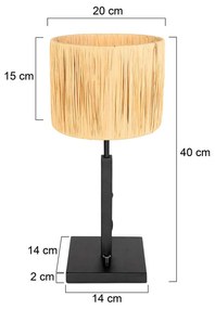 Stolní lampa Stang 3708ZW, přírodní proutí