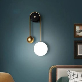 Toolight Toolight, LED nástěnné svítidlo 50cm 5W 4000K 500lm APP1474-CW, zlatá lesklá-černá matná, OSW-03604